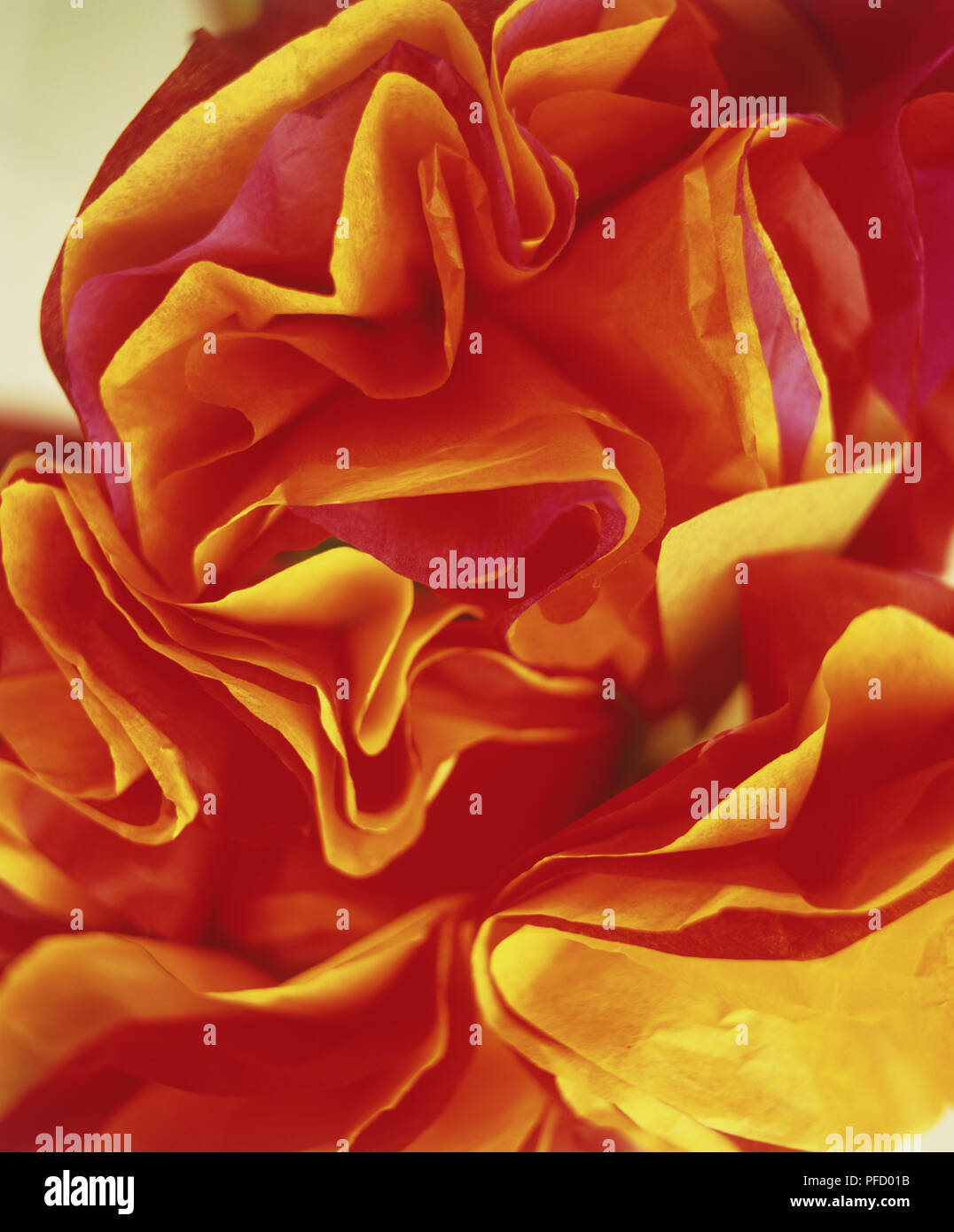 Orange tissue paper flower, close up Stock Photo - Alamy