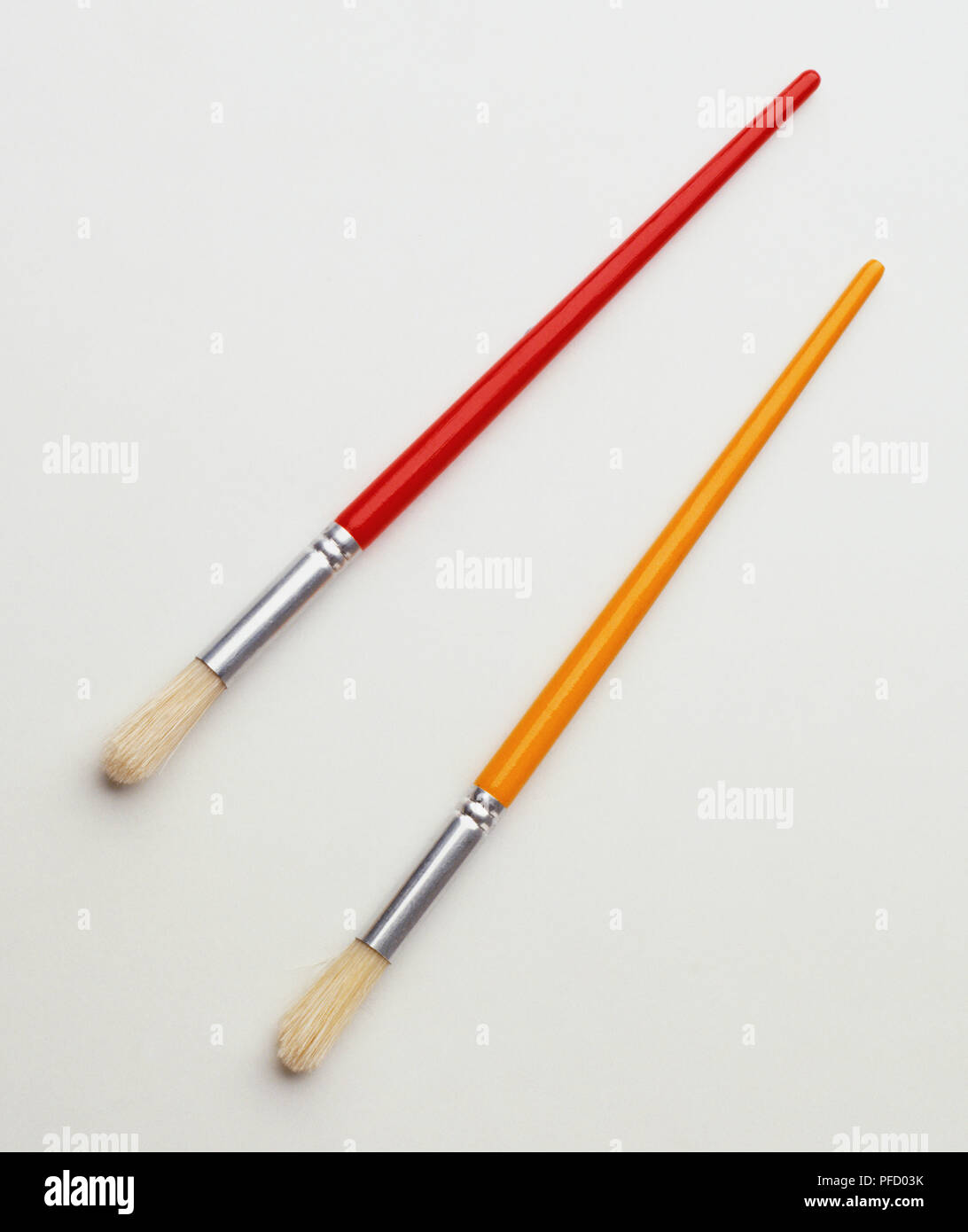 Two paintbrushes, front view Stock Photo - Alamy