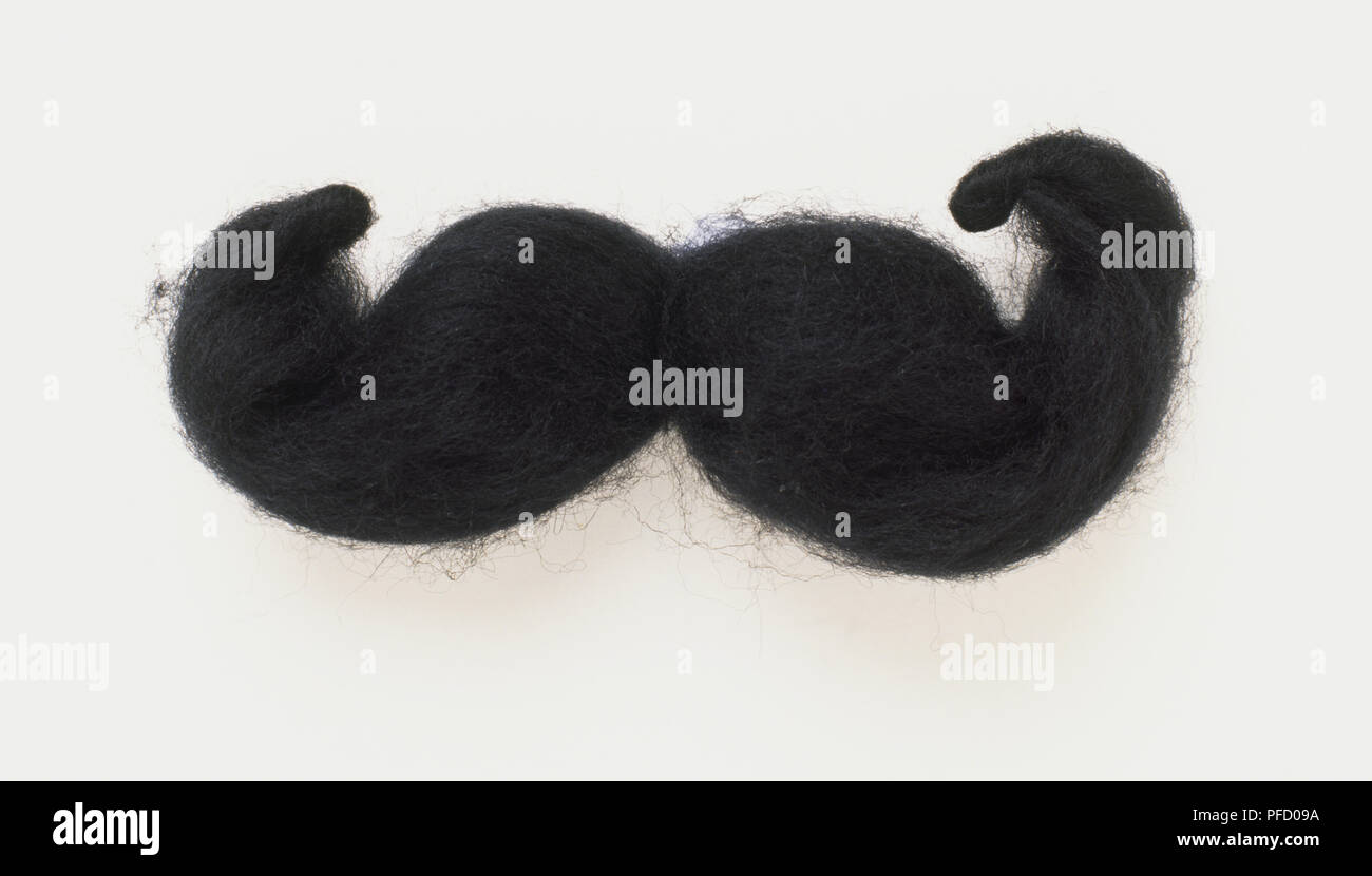 Curly fake moustache, front view Stock Photo - Alamy
