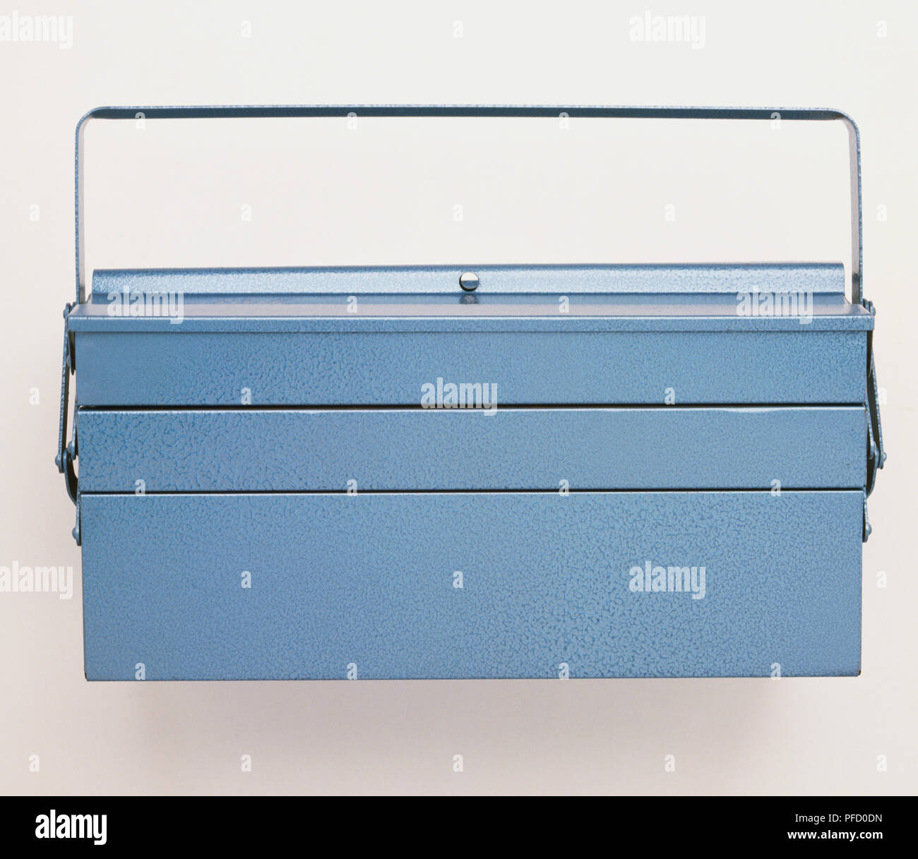 Grey metal toolbox, side view Stock Photo - Alamy