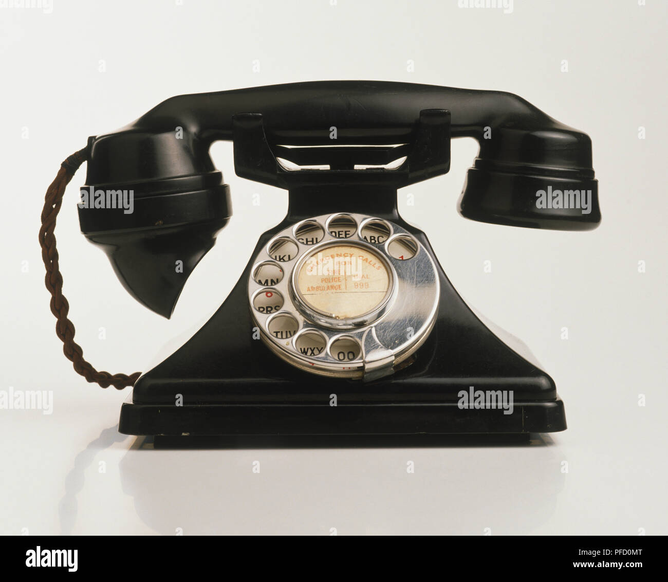 Black 1930's cradle telephone, front view Stock Photo - Alamy