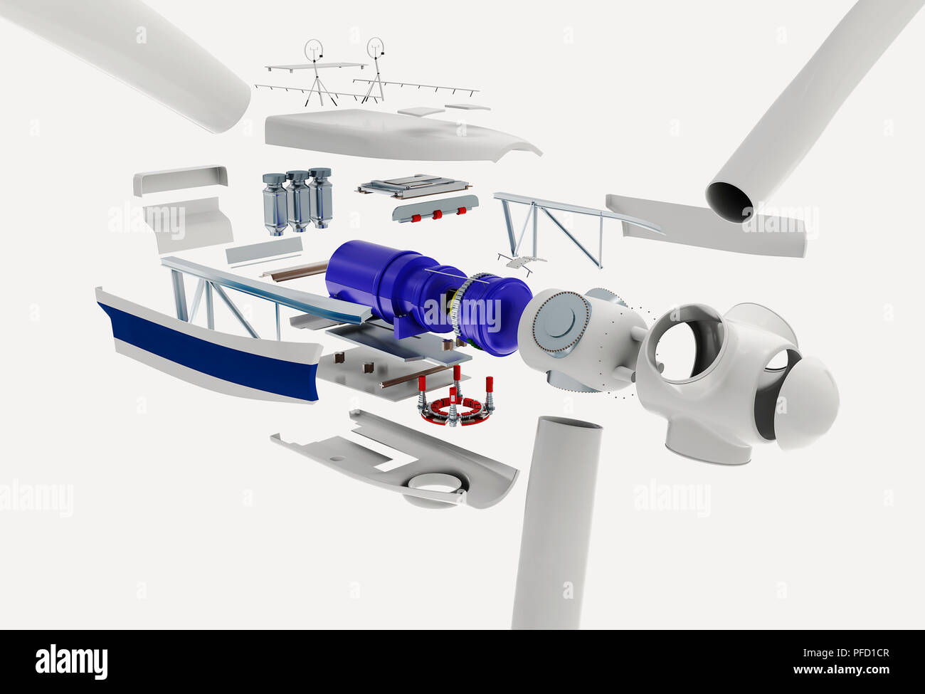 Disassembled parts of a wind turbine Stock Photo - Alamy