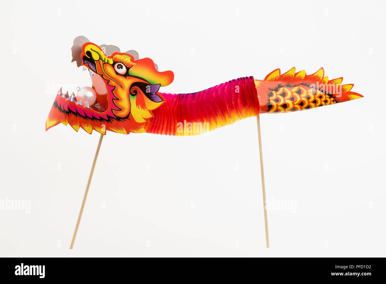 Chinese paper dragon, side view Stock Photo - Alamy