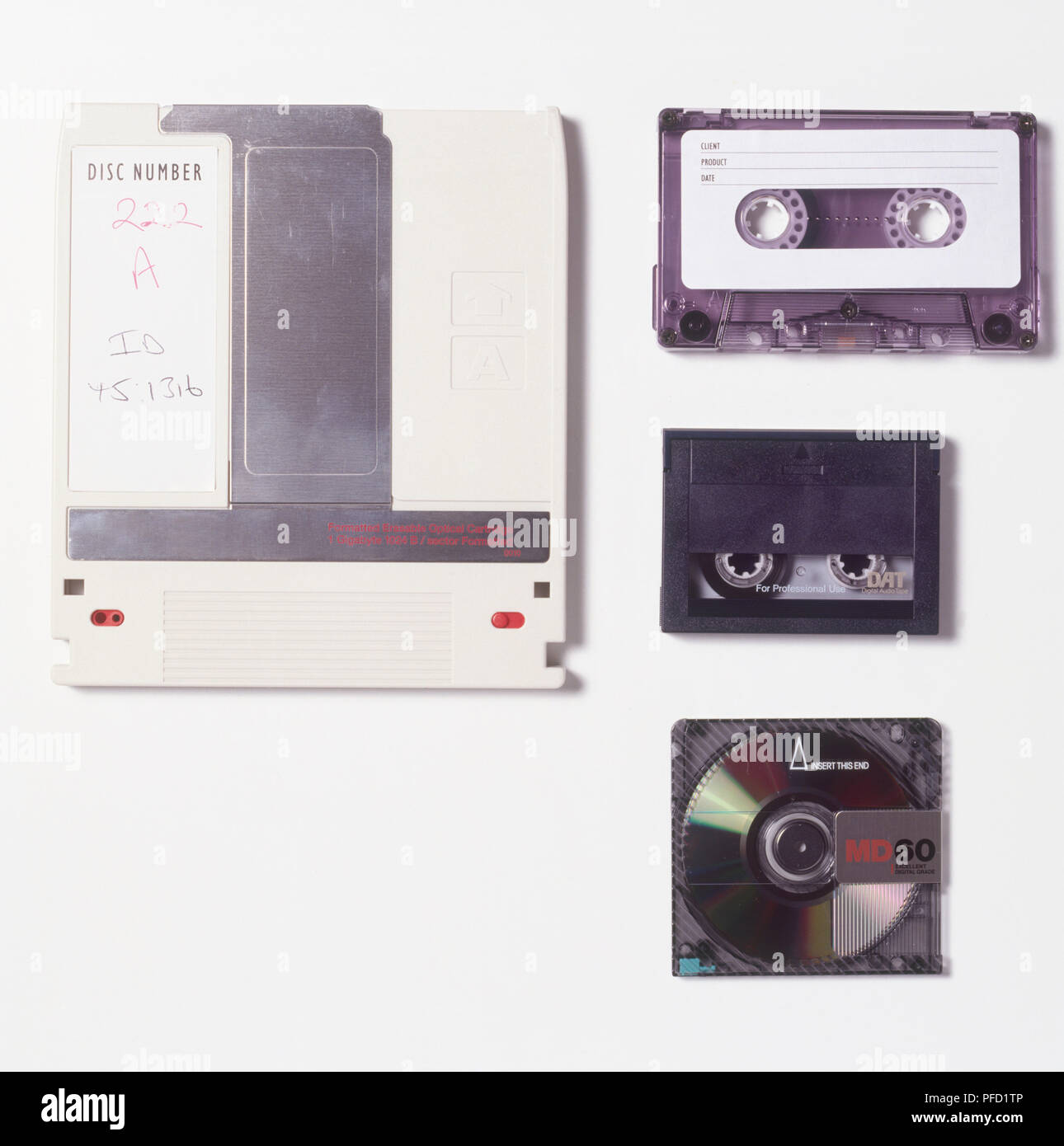 Audio cassette, Dat cassette tape, floppy disc, and Mini Disc Cartridge ... Audio cassette, Dat cassette tape, floppy disc, and Mini Disc Cartridge ...