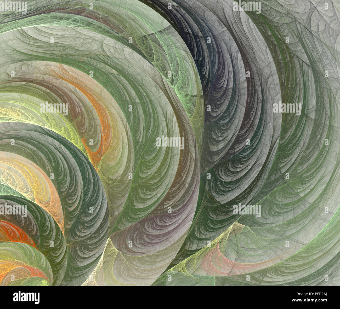 An abstract computer generated modern fractal design on dark background ...