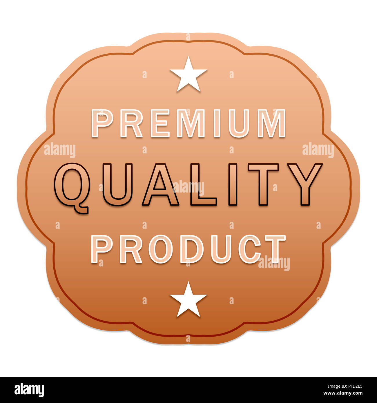 Premium quality product badge design on a white background with stars ...