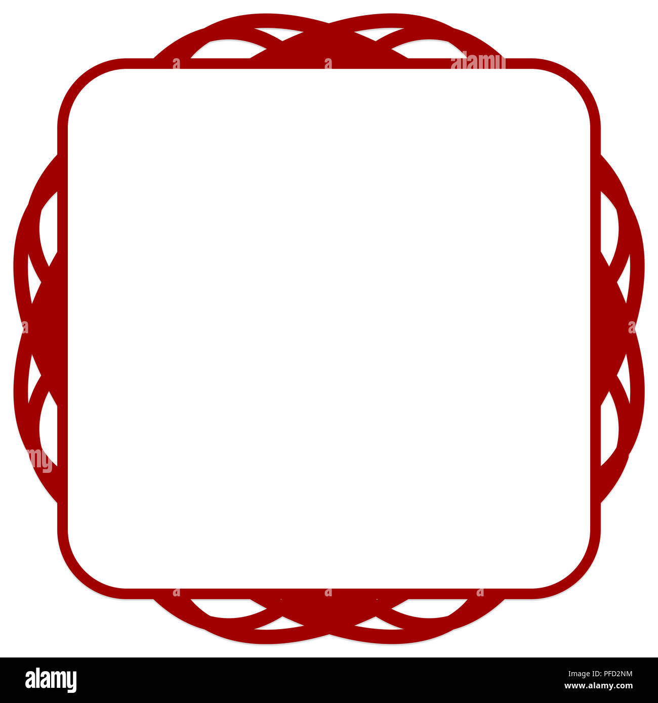 Vintage red frame on a white background Stock Photo - Alamy