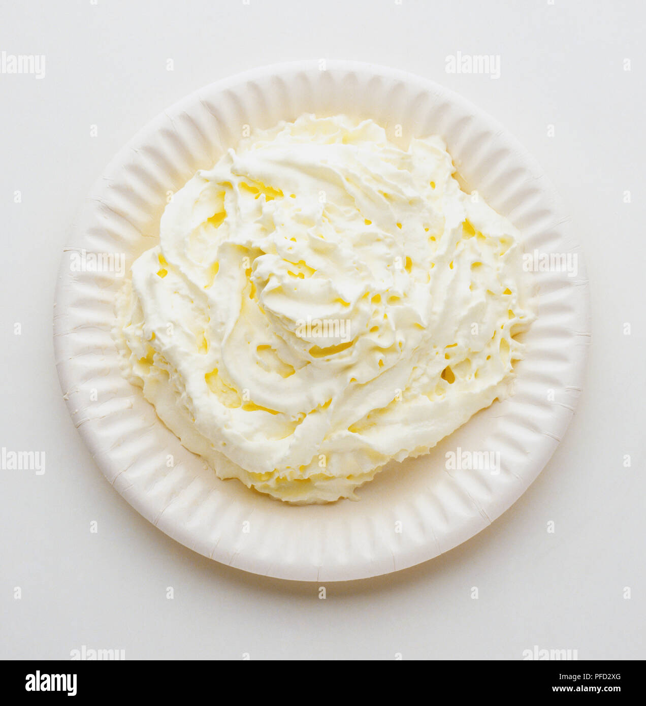 A portion of custard pie on paper plate Stock Photo - Alamy