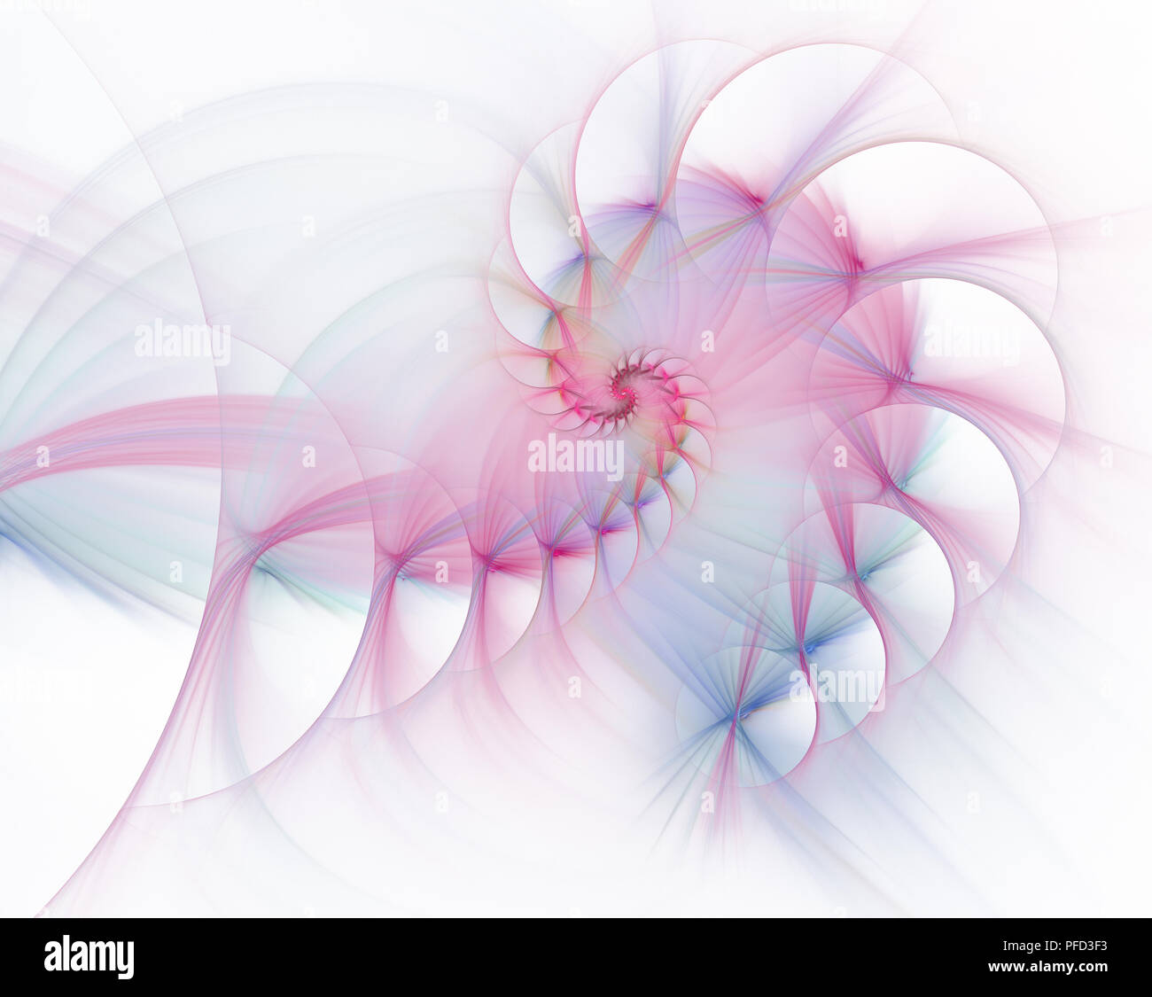 An abstract computer generated modern fractal design on dark background ...