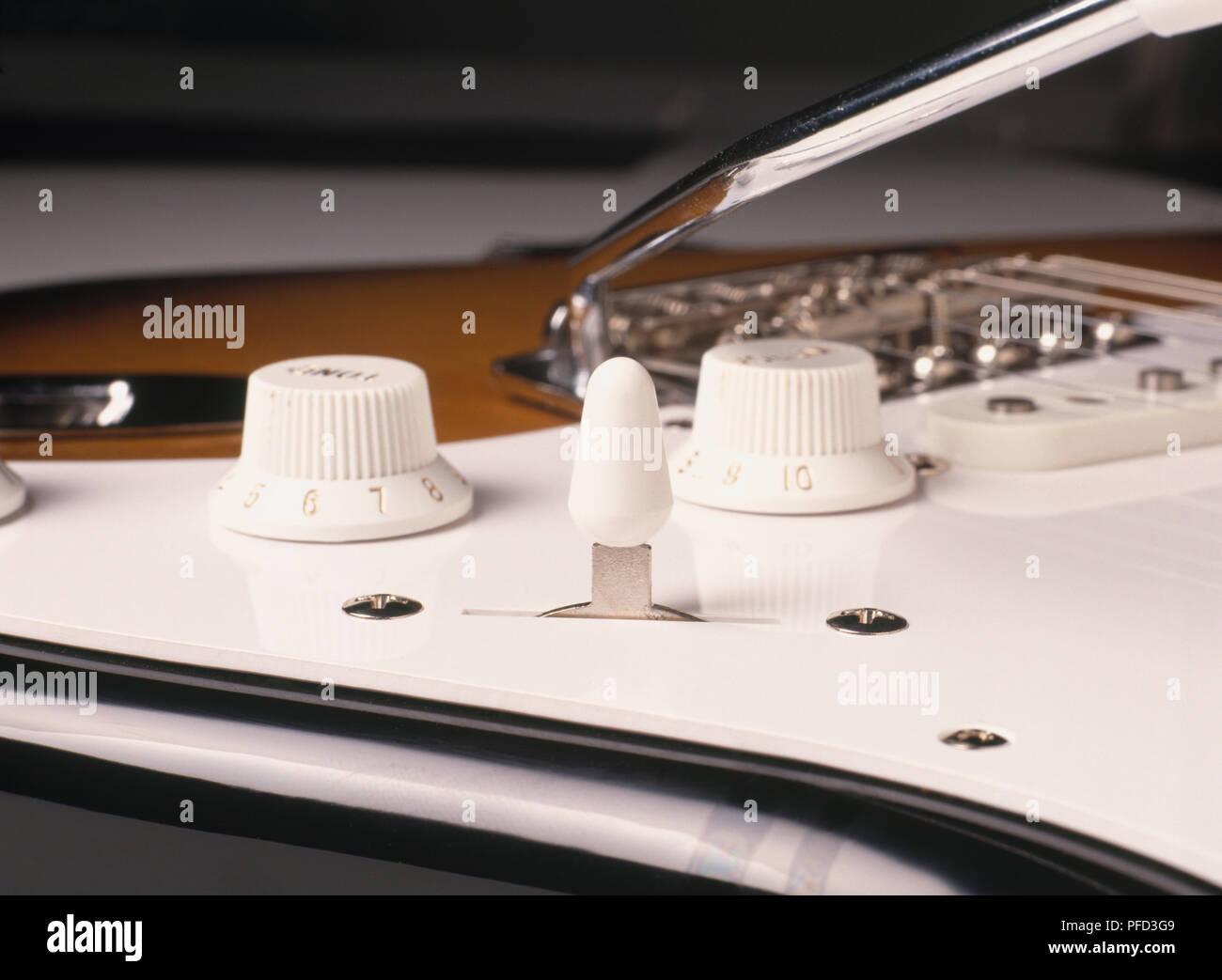 Fender Stratocaster electric guitar, switch, control knobs, tremolo arm ...