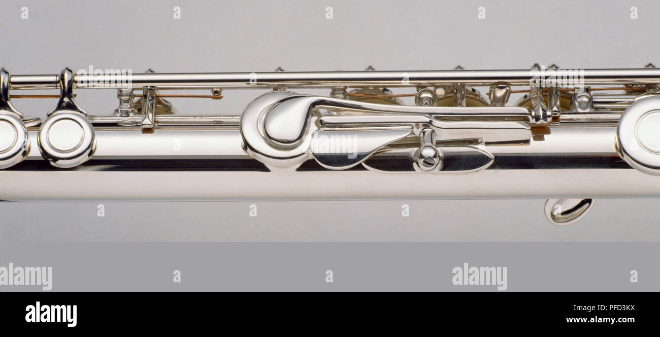 Flute, detail of thumbkey Stock Photo - Alamy
