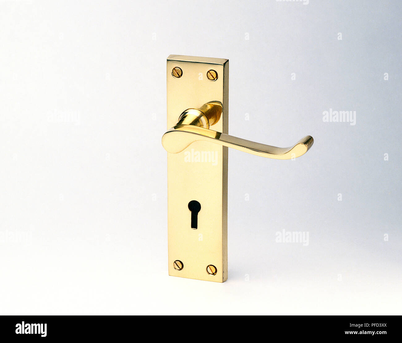 Golden door handle Stock Photo - Alamy