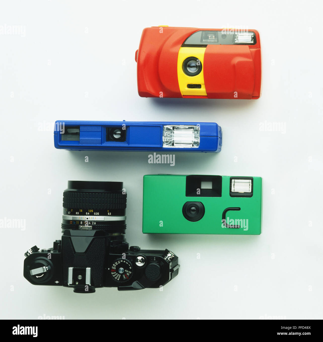 Four different cameras Stock Photo - Alamy