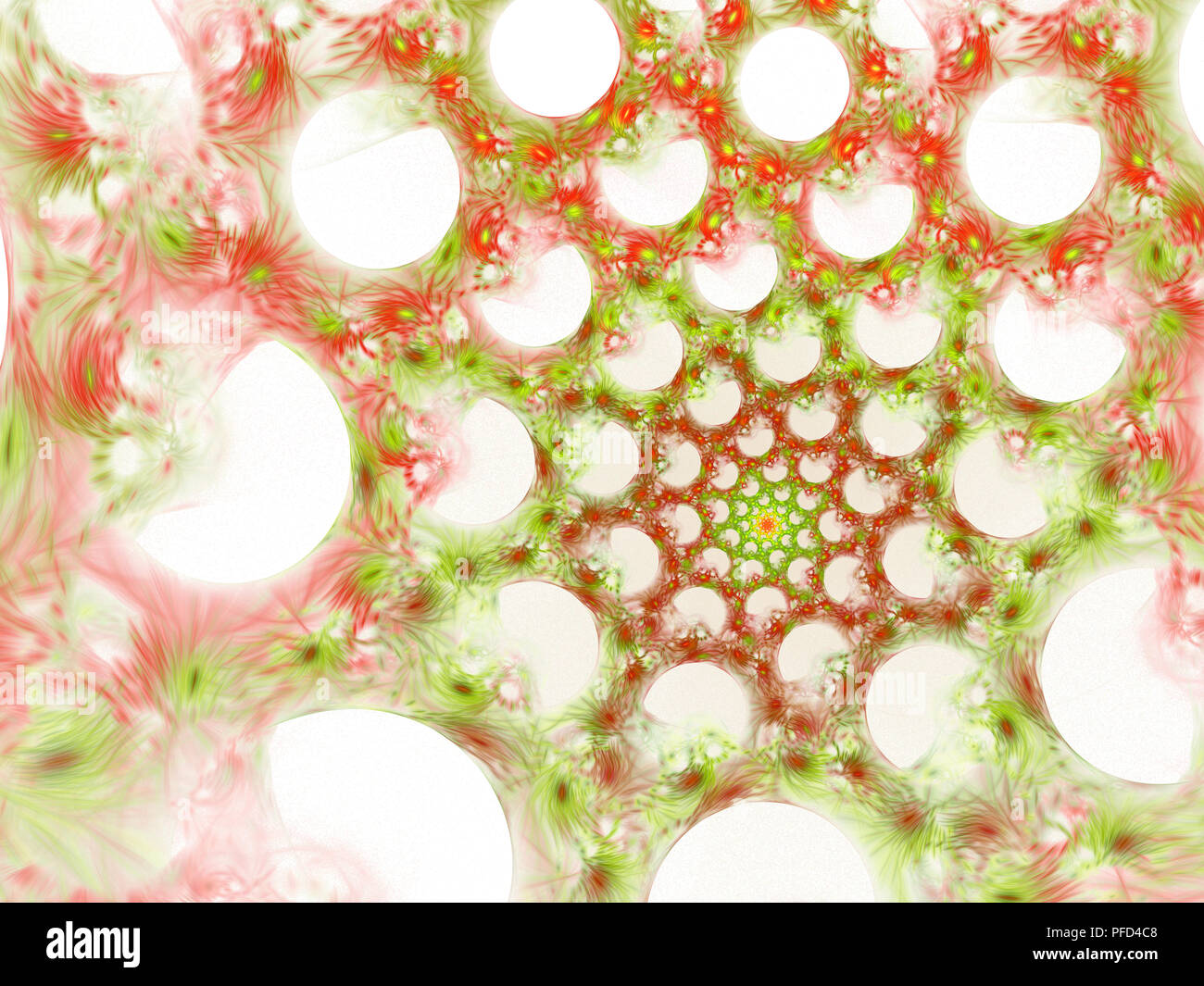An abstract computer generated modern fractal design on white ...