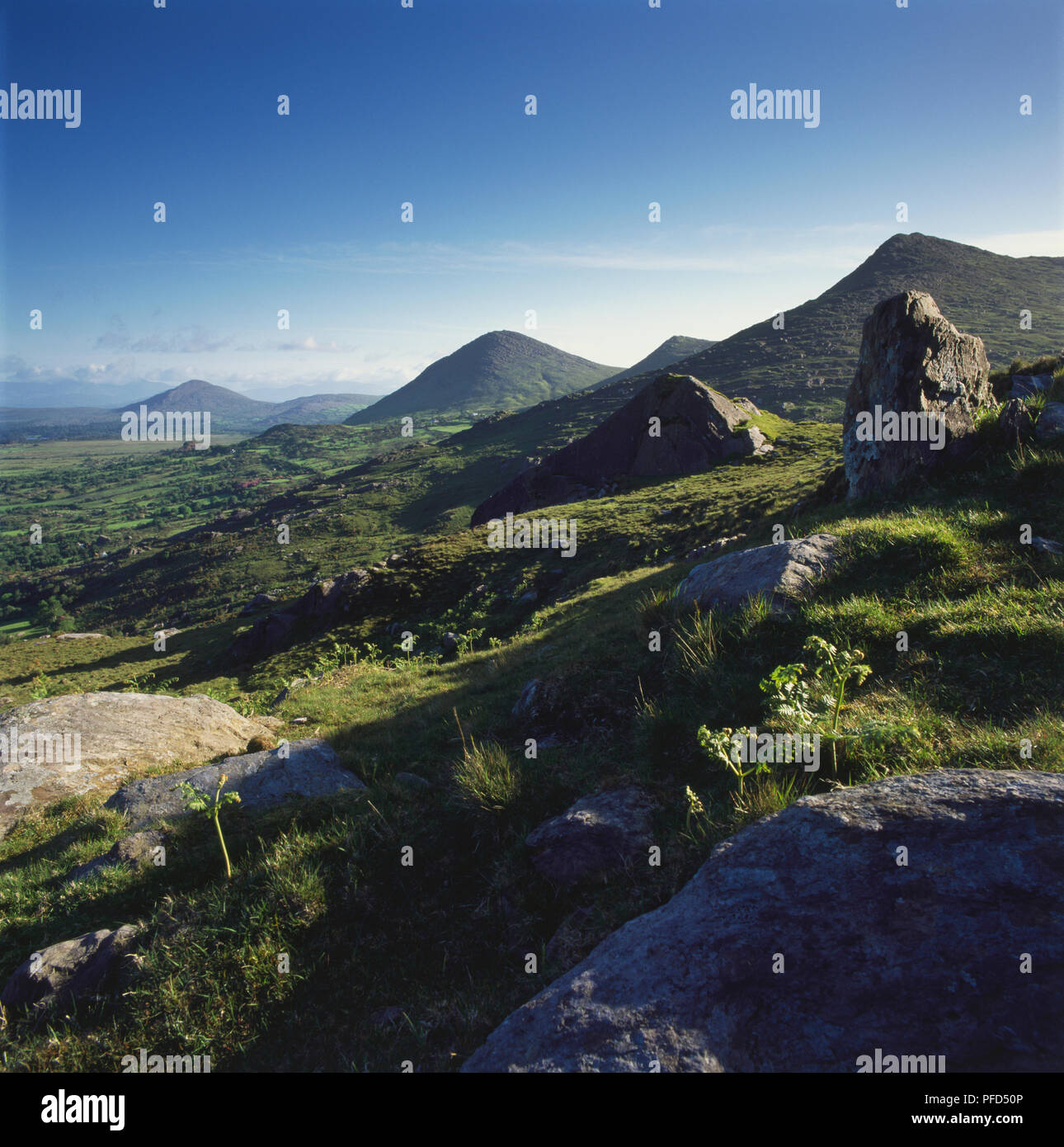 Republic of Ireland, Cork, Beara Peninsula, Caha Mountains, panoramic ...