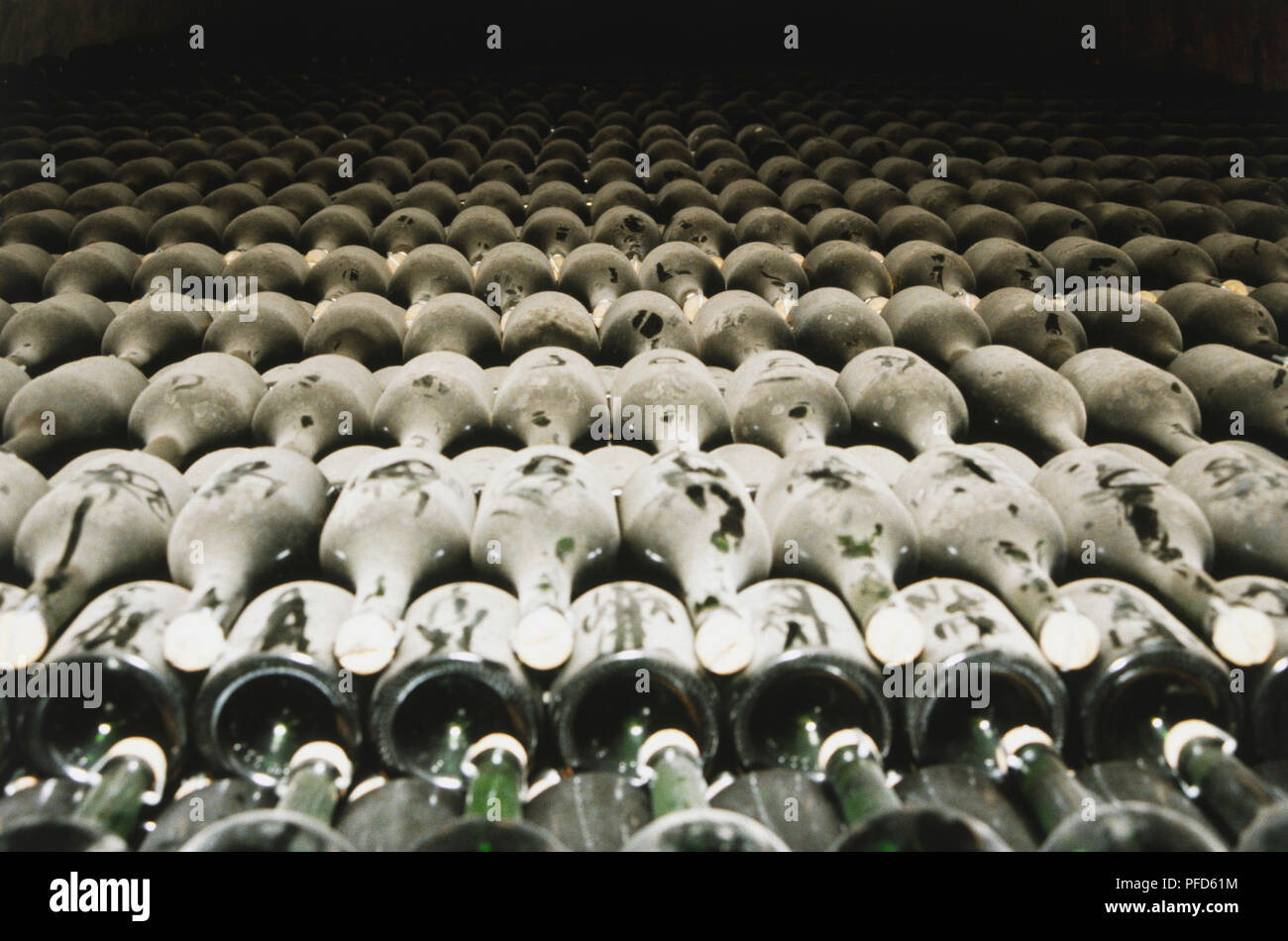 Champagne bottles after being plunged into freezing brine Stock Photo ...