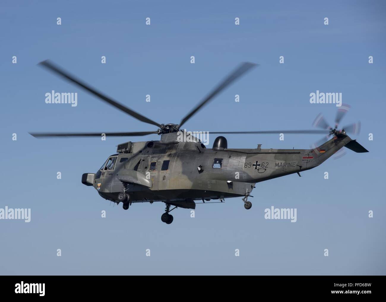 SEA (June 8, 2018) A German Sikorsky S-61 twin-engine helicopter ...