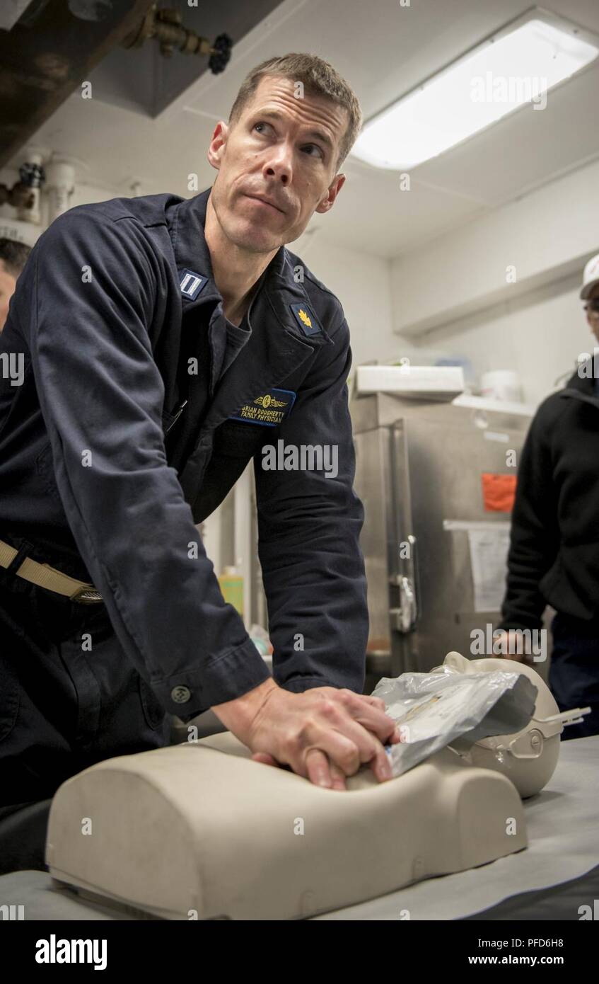 ATLANTIC OCEAN (June 7, 2018) Lt. Brian Dougherty, from Milwaukee ...