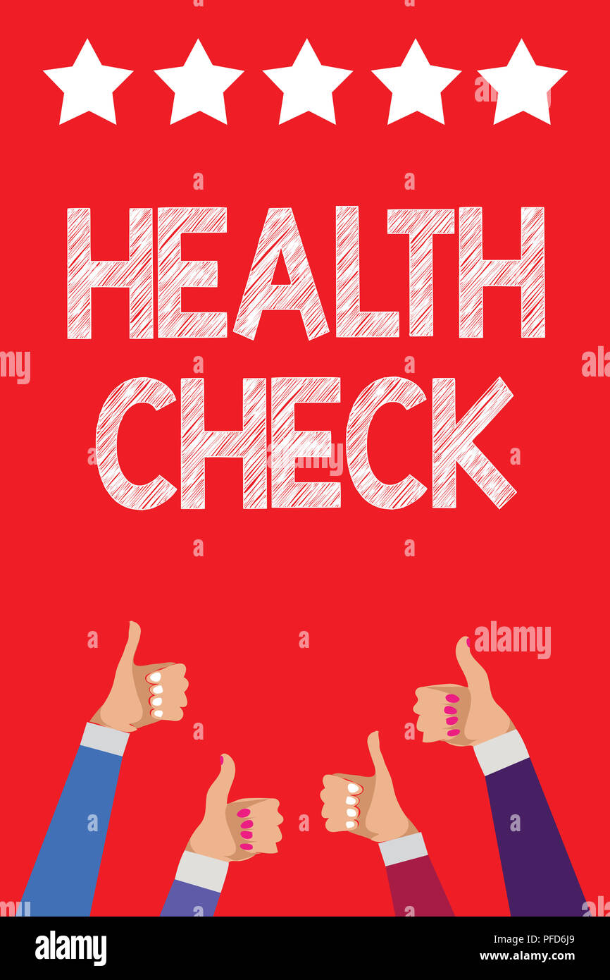 Handwriting text writing Health Check. Concept meaning Medical ...