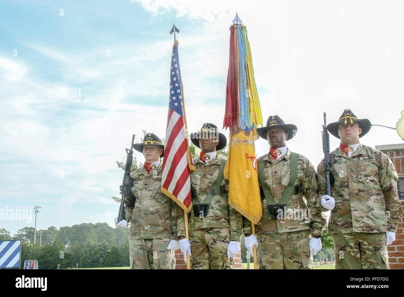 The color guard team of the 6th Squadron, 8th Cavalry Regiment, 2nd ...