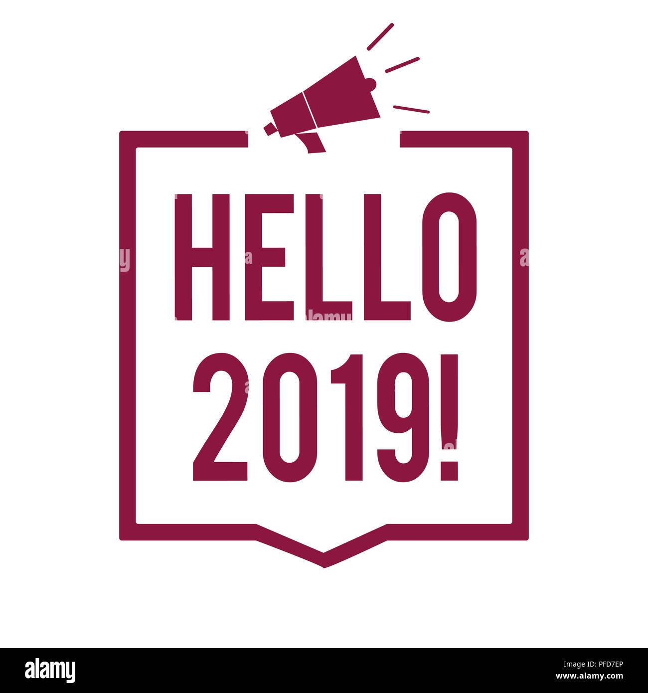 Text sign showing Hello 2019. Conceptual photo expression or gesture of ...