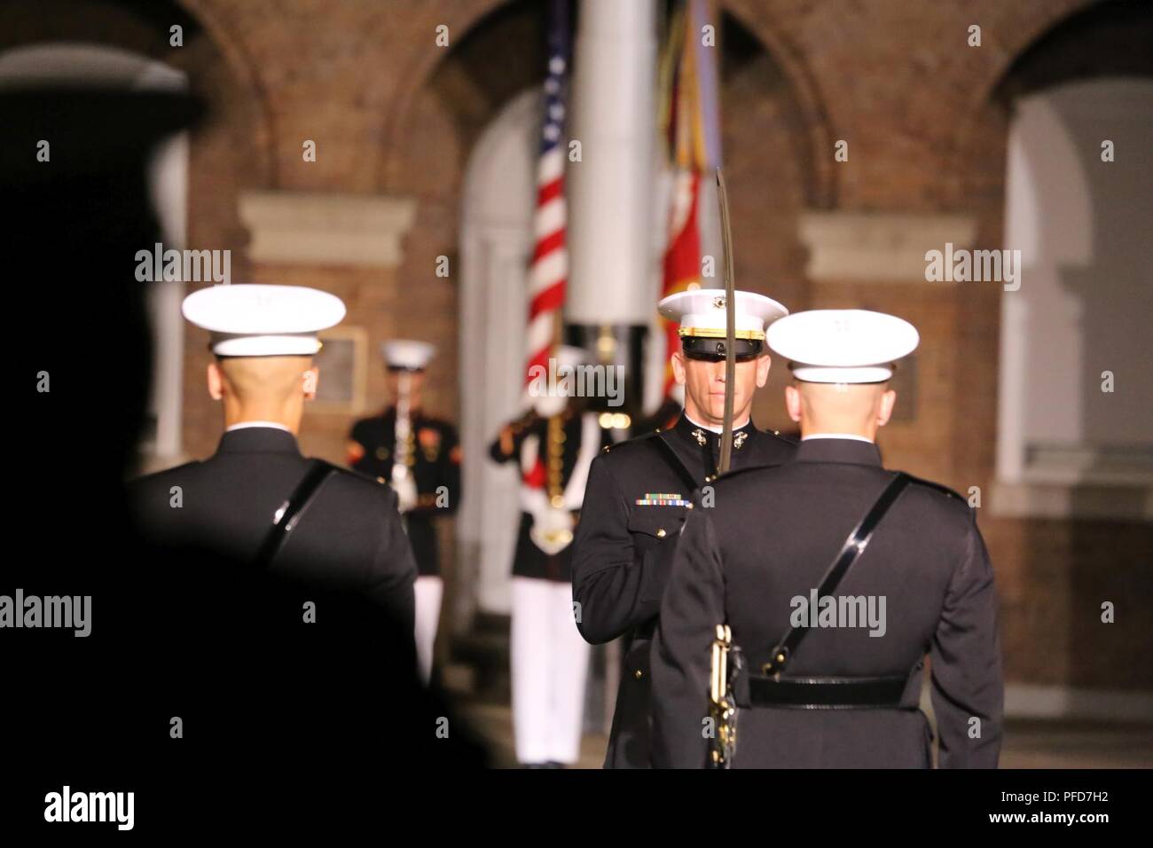 Chief Warrant Officer 2 Richard Woodall, parade adjutant, renders a ...