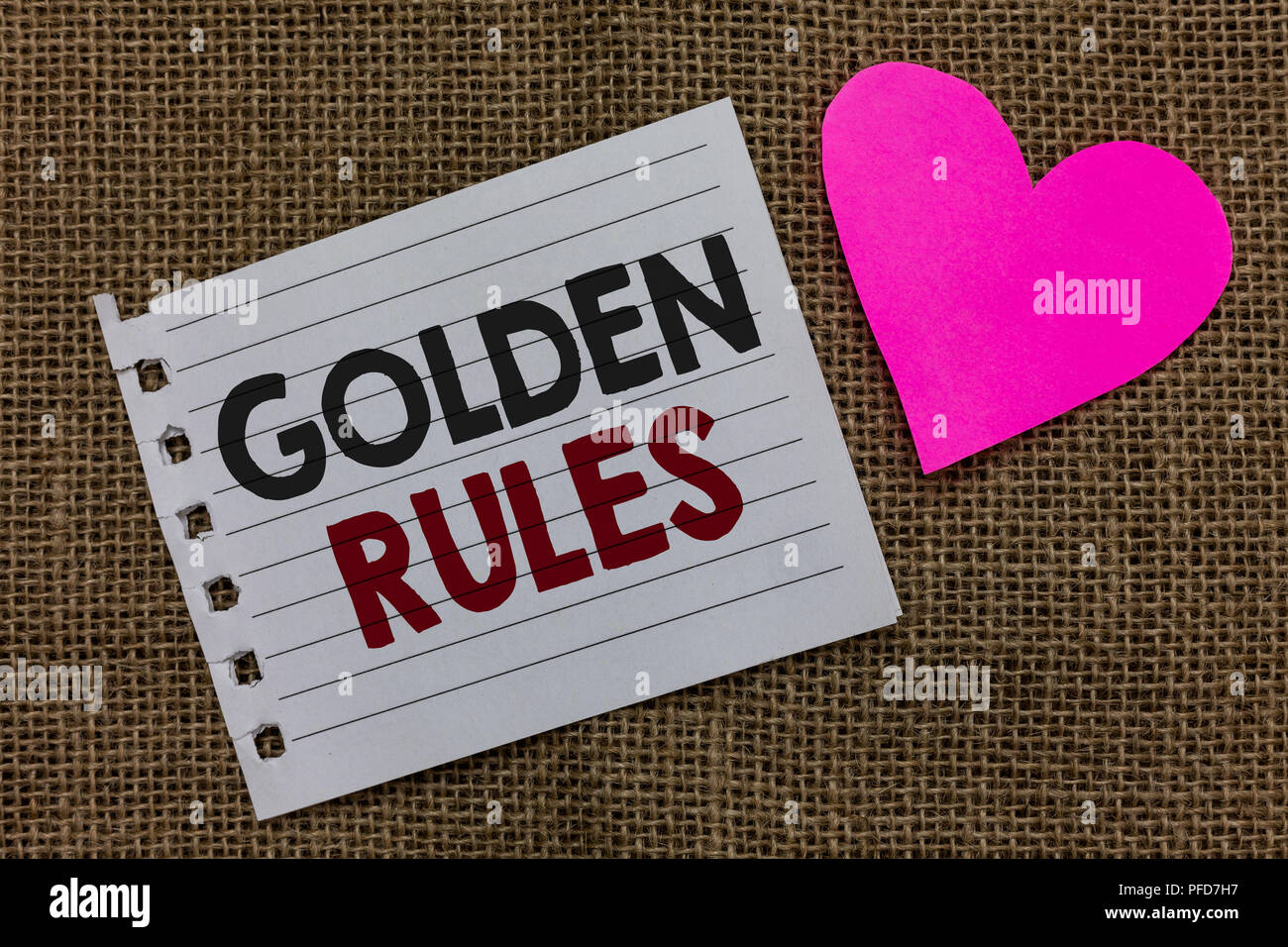 Conceptual hand writing showing Golden Rules. Business photo text Basic ...