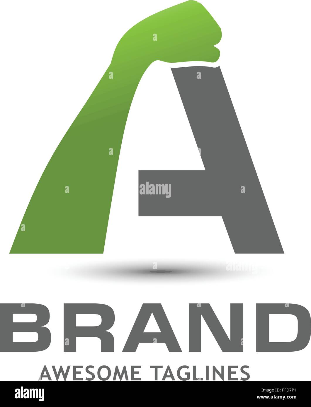 Hand on letter logo Stock Vector Images - Alamy