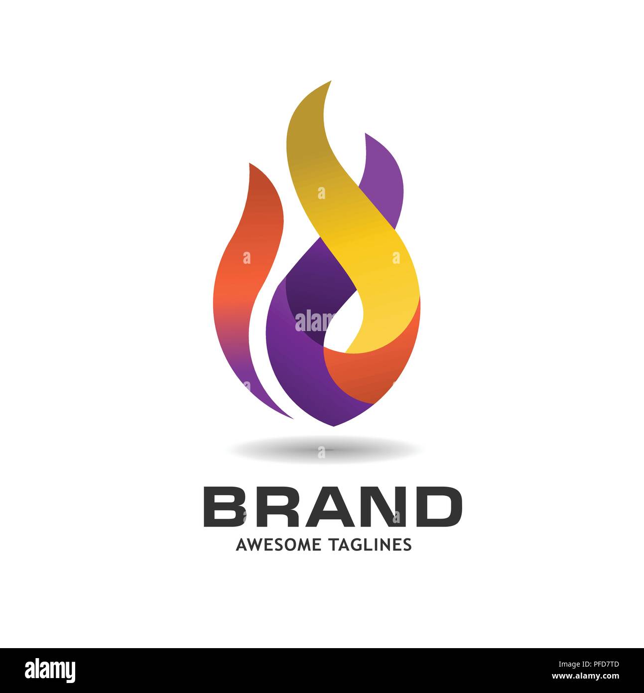 Fire Flame vector logo design vector. Vector Fire Flame colorful design ...