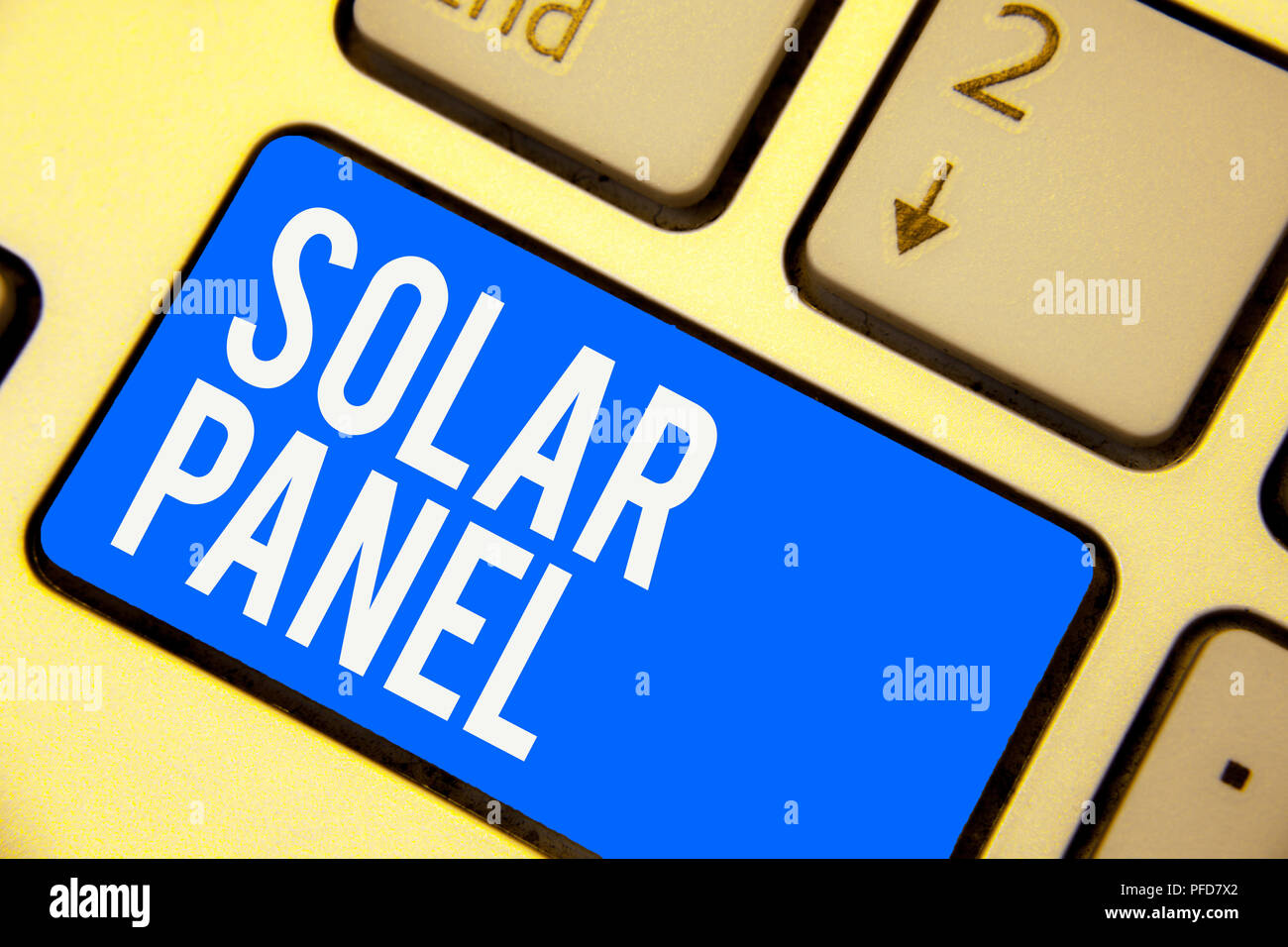 Text sign showing Solar Panel. Conceptual photo designed to absorb suns rays source of energy ...