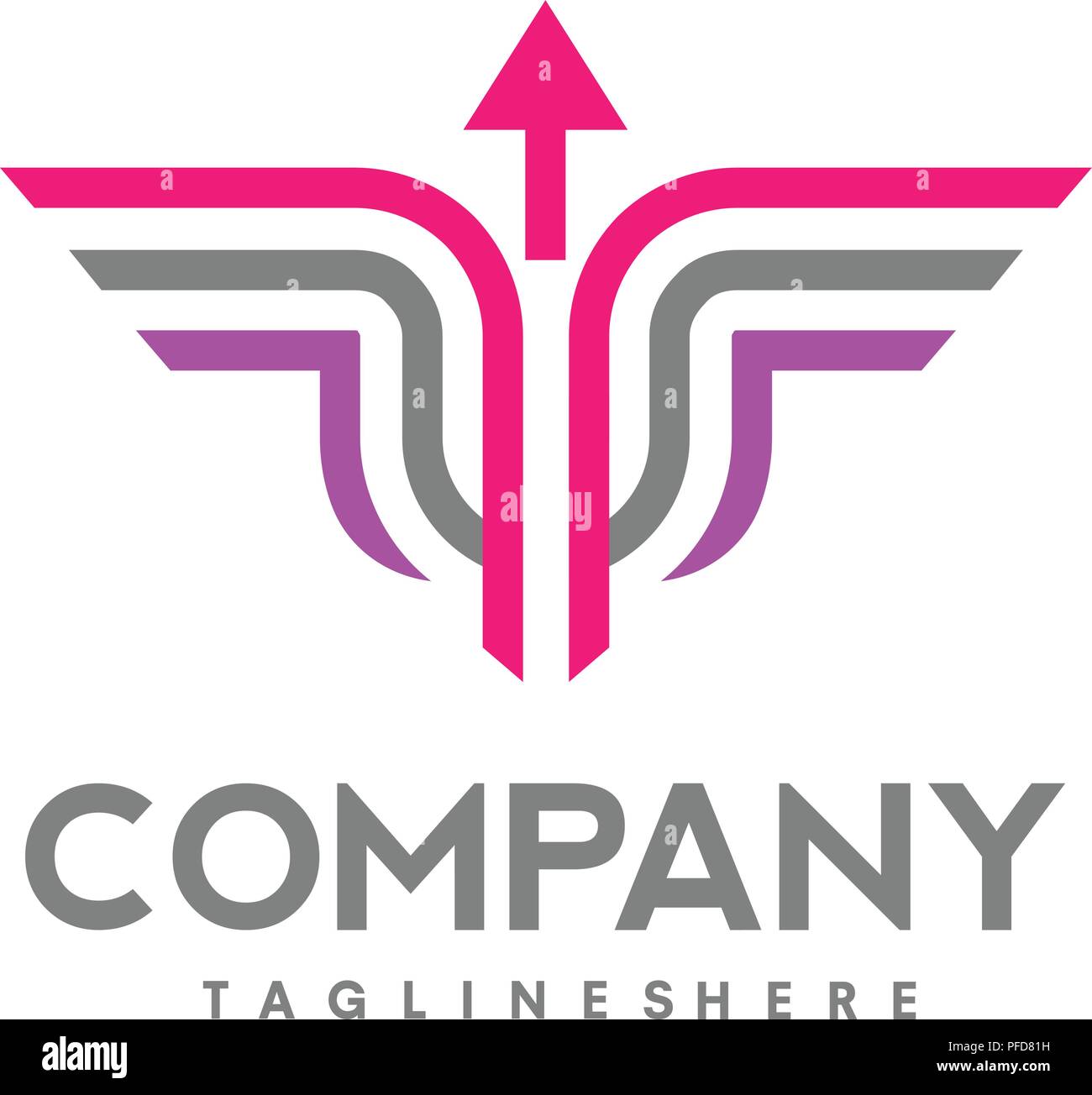 abstract line arrow Logo Icon Winged Design Symbol vector image Stock ...