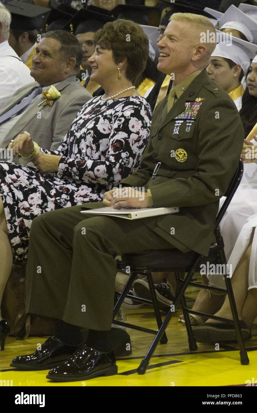 KADENA AIR BASE, OKINAWA, Japan – Brig. Gen. l Paul Rock Jr. sits with ...