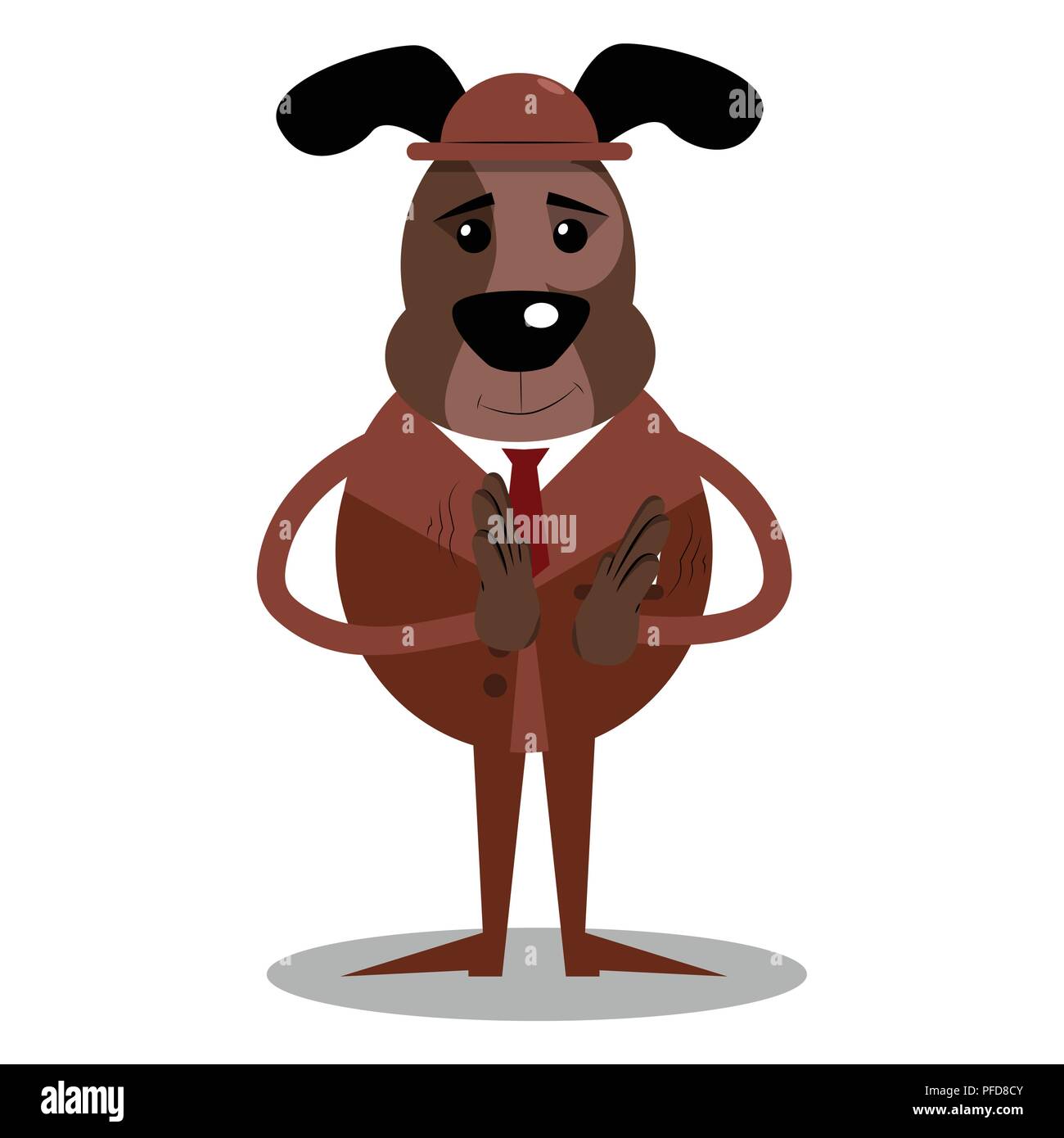 Cartoon vector illustrated business dog with clapping hands Stock ...