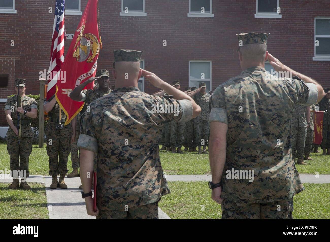Marines with Marine Corps Installations East render honors during a ...