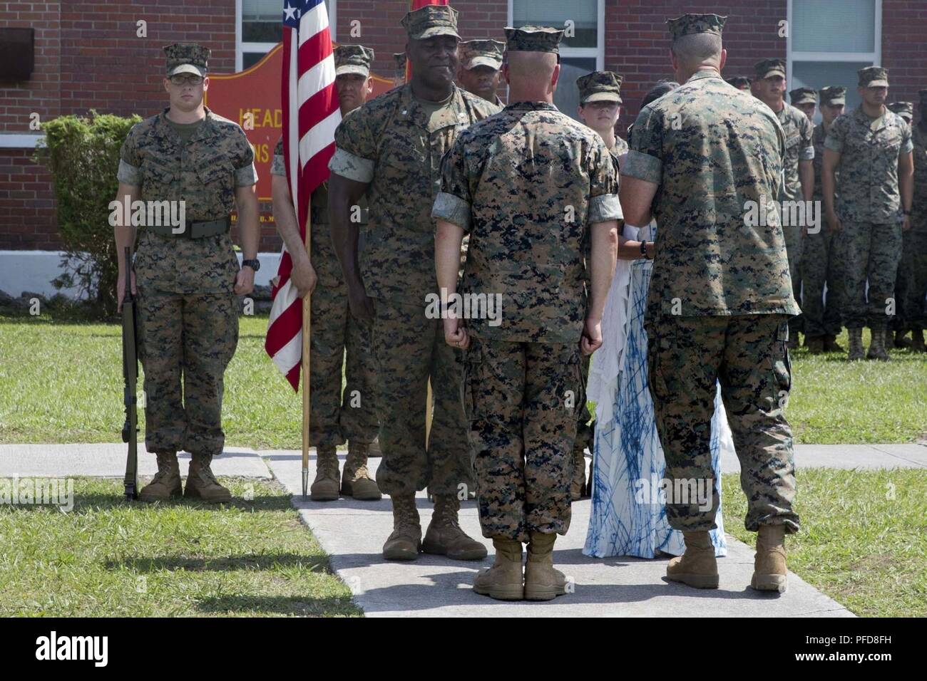 Col. Scott E. Conway, right, commanding officer, Headquarters and ...