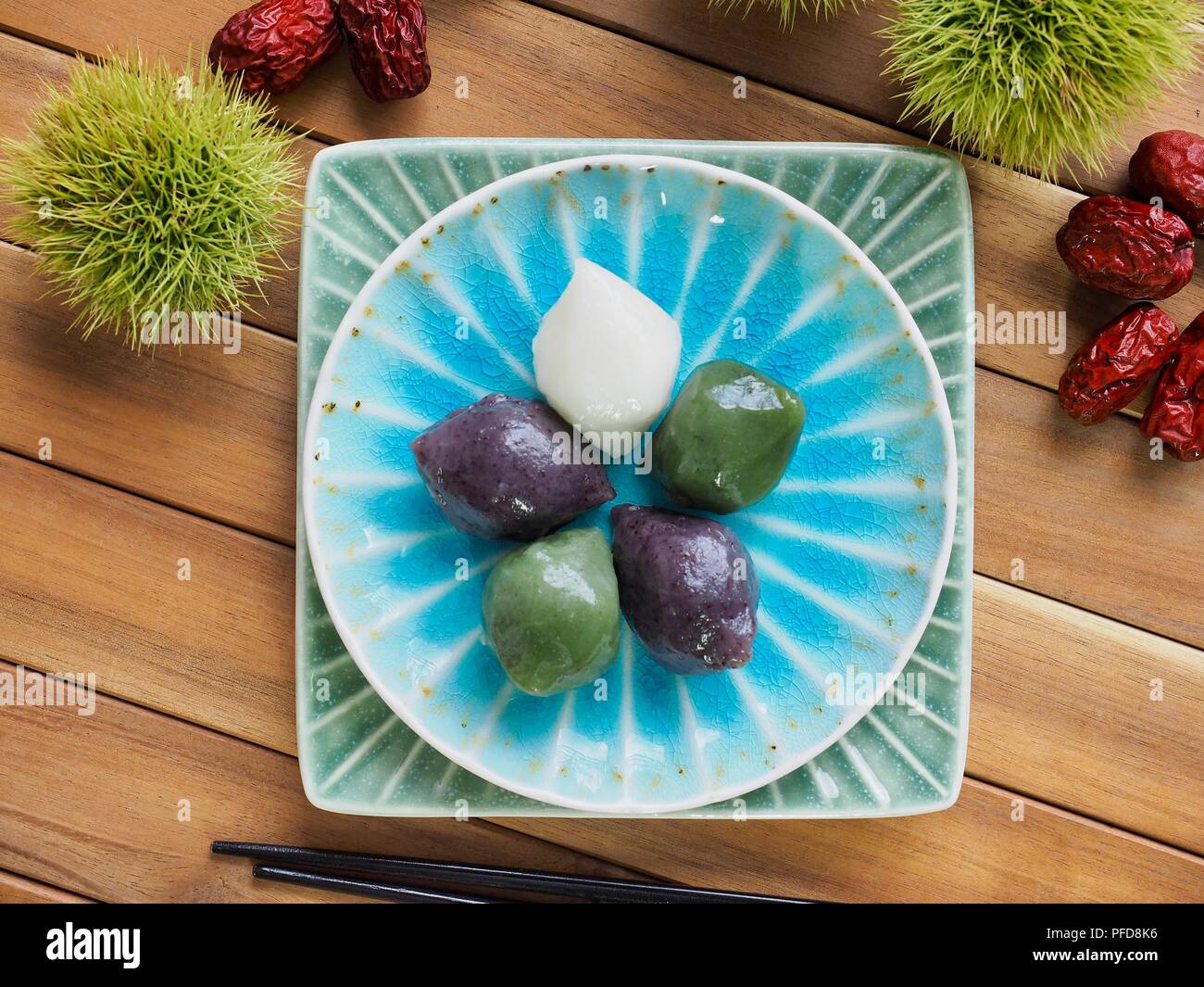 Korean food Songpyeon, half-moon-shaped rice cake Stock Photo - Alamy