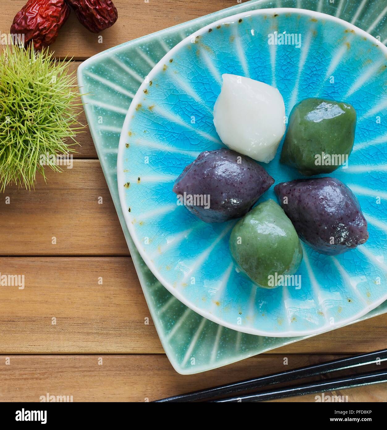 Korean food Songpyeon, half-moon-shaped rice cake Stock Photo - Alamy