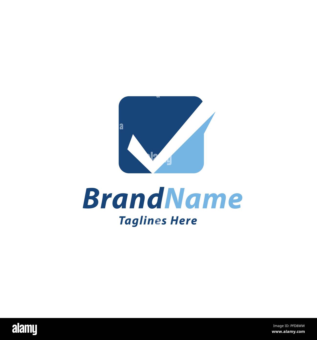 creative check mark, right sign, approved icon square with a tick ok ...