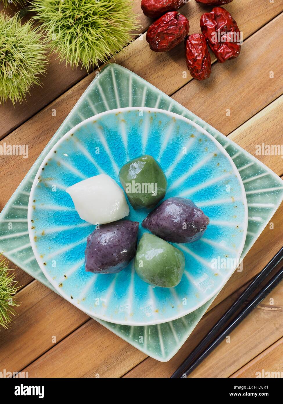 Korean food Songpyeon, half-moon-shaped rice cake Stock Photo - Alamy