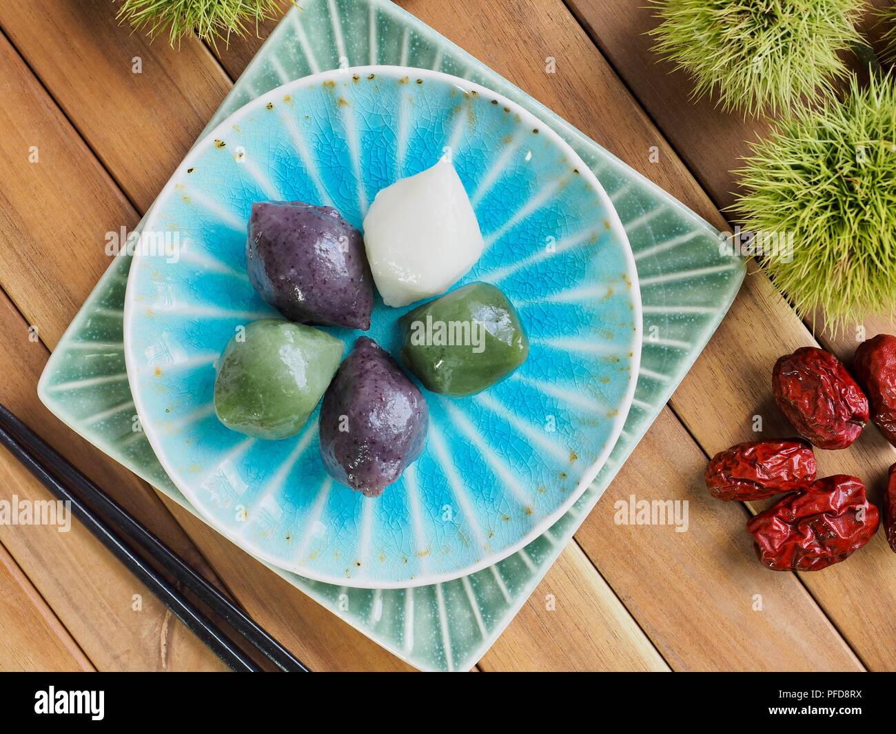 Korean food Songpyeon, half-moon-shaped rice cake Stock Photo - Alamy