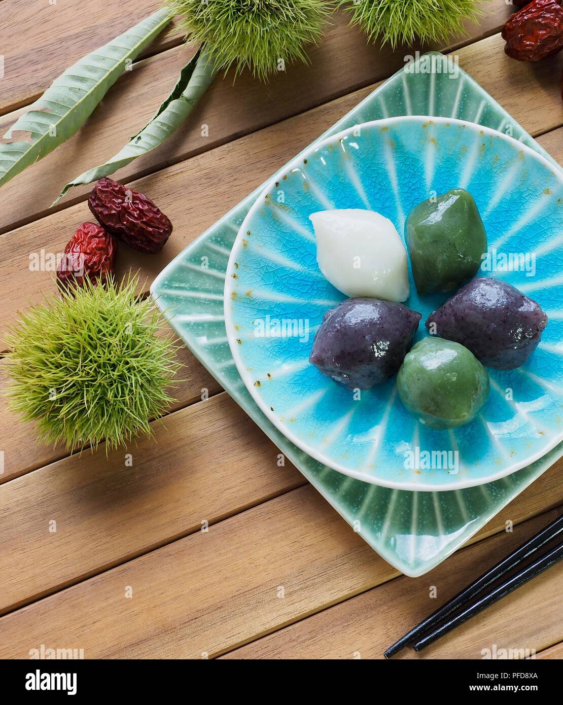 Korean food Songpyeon, half-moon-shaped rice cake Stock Photo - Alamy