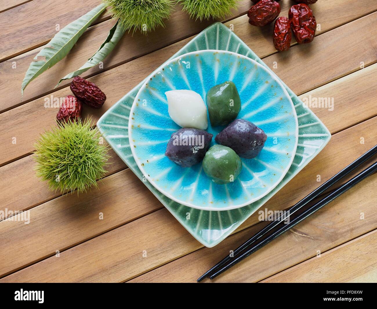 Korean food Songpyeon, half-moon-shaped rice cake Stock Photo - Alamy