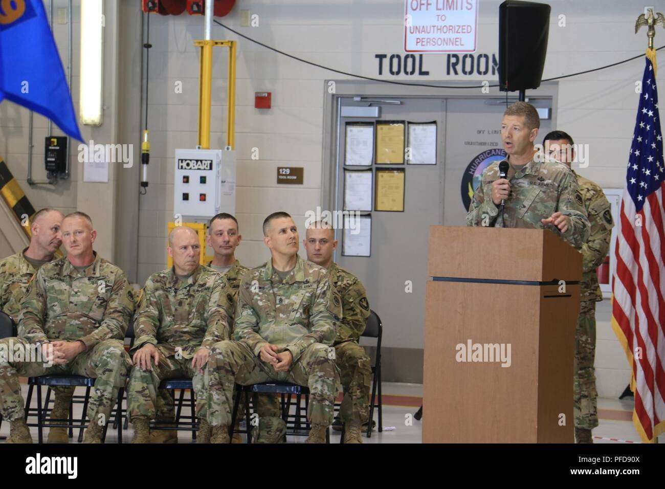 Major General Joe Jarrard, Adjutant General of Georgia, speaks to the ...