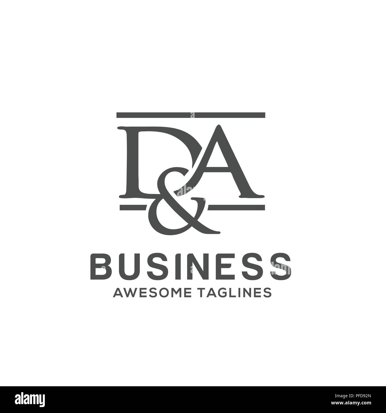 D&A letter logo design vector illustration template, A letter logo ...