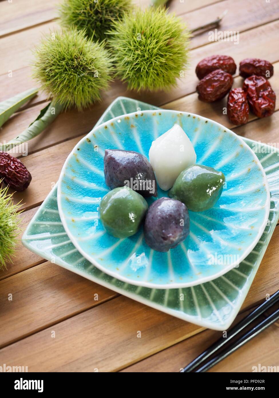 Korean food Songpyeon, half-moon-shaped rice cake Stock Photo - Alamy