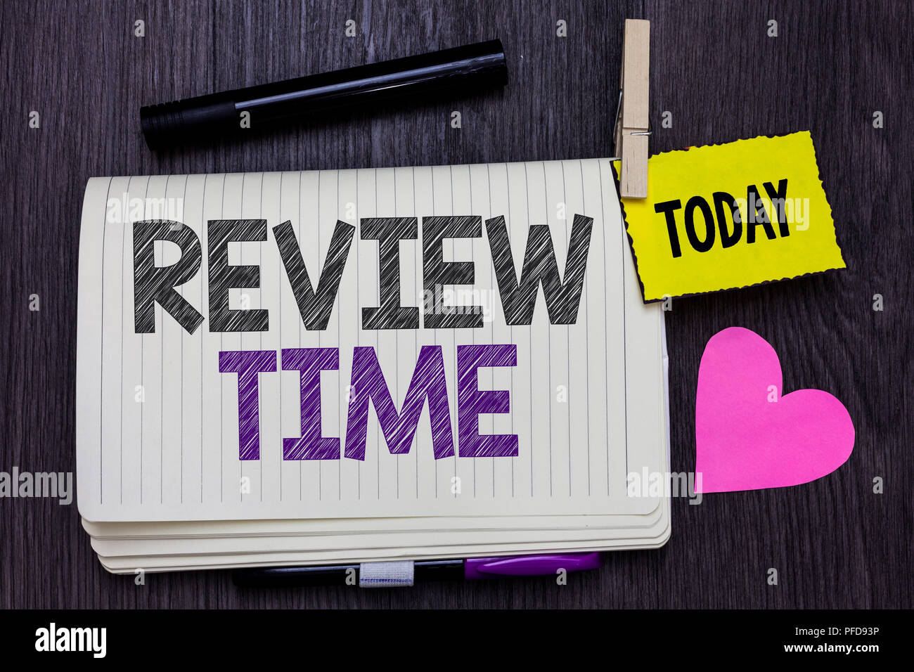 Text sign showing Review Time. Conceptual photo situation or system its ...