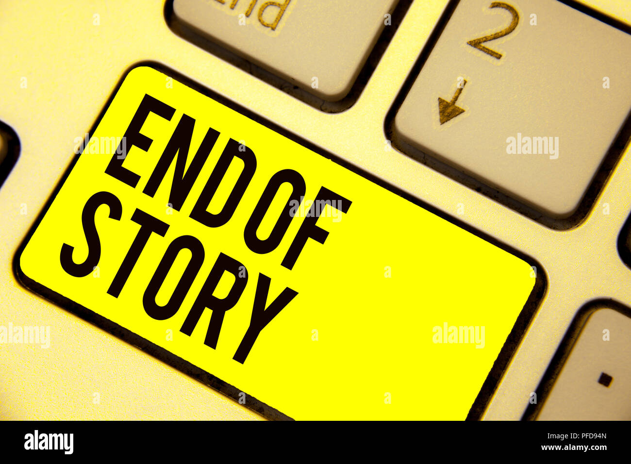 Word writing text End Of Story. Business concept for Emphasize that ...