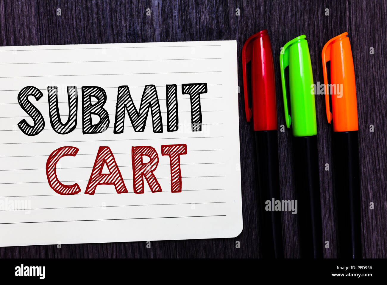 Word writing text Submit Cart. Business concept for Sending shopping ...