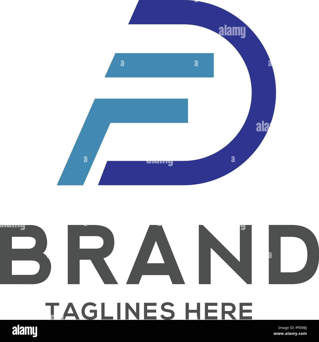 FD letter logo design vector illustration template, F letter logo ...