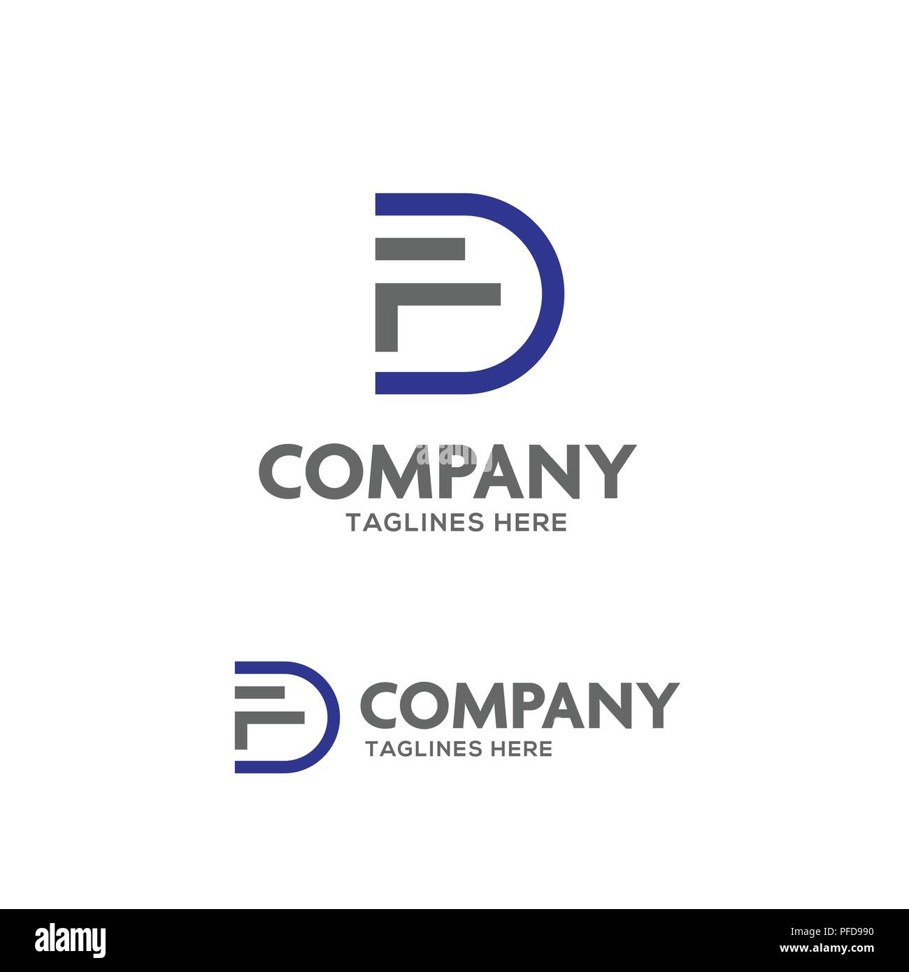 FD letter logo design vector illustration template, F letter logo ...